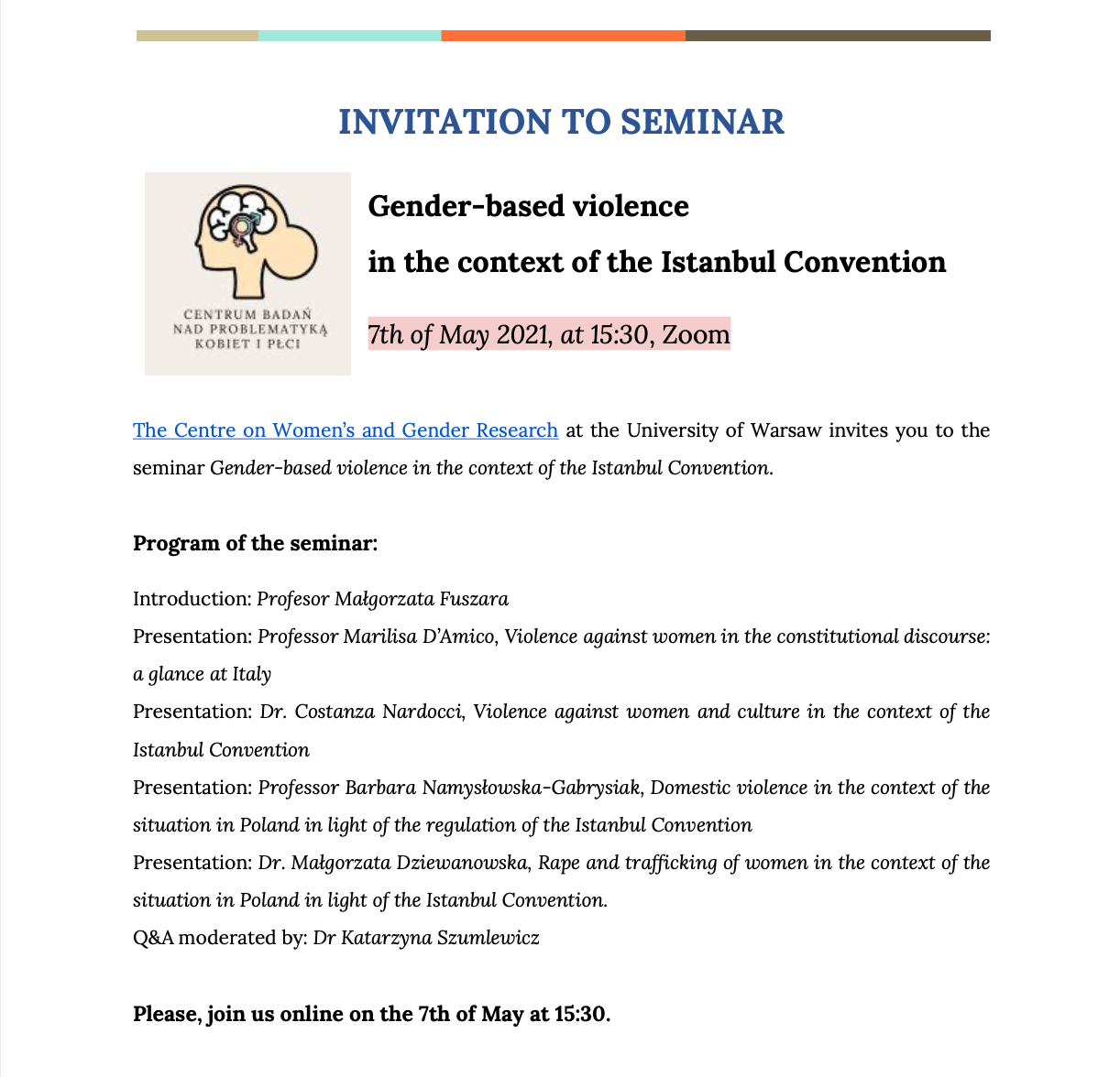 Save The Date Gender Based Violence In The Context Of The Istanbul